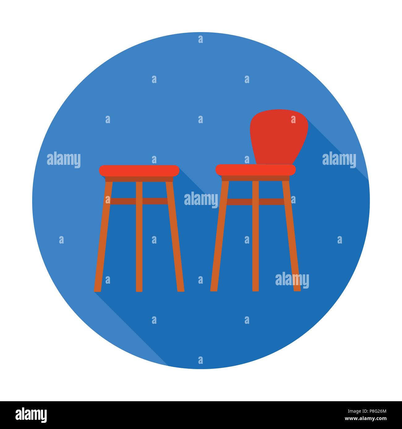 Bar stool icon in flat design isolated on white background. Pub symbol stock vector illustration ...