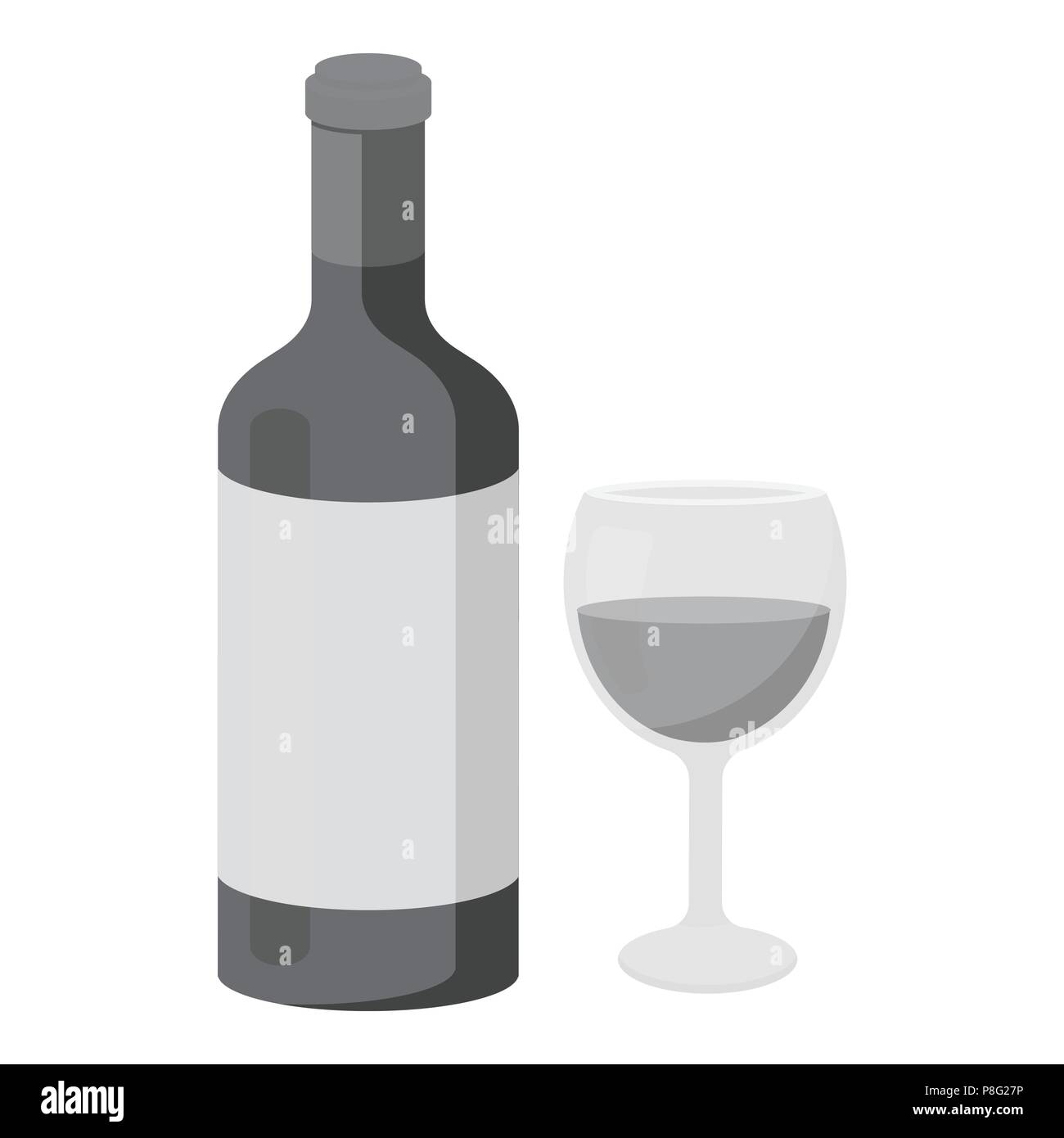 Red wine icon in monochrome style isolated on white background. Alcohol ...
