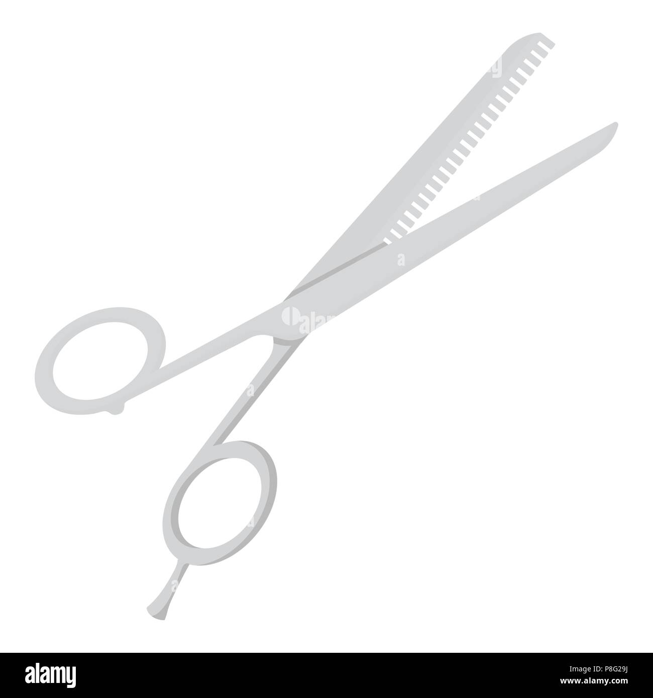 Thinning shears icon in monochrome style isolated on white background ...