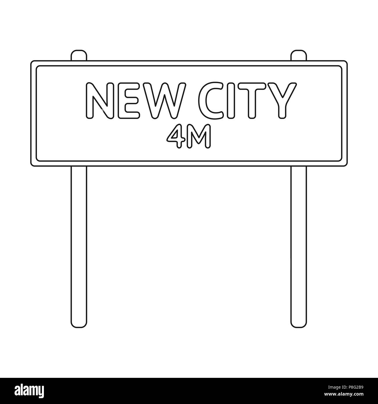 Sign single icon in outline style.Sign vector symbol stock illustration ...