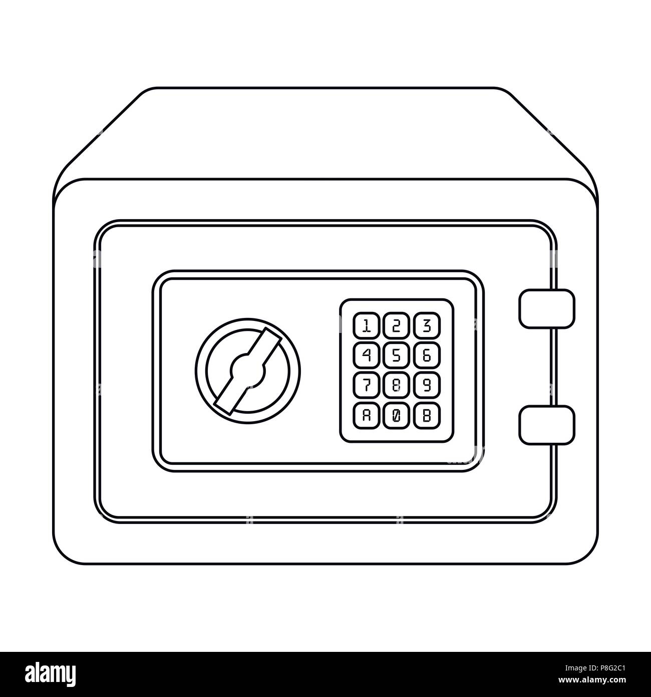 Realistic Steel safeSafe under combination lock. Metal box is hard to ...