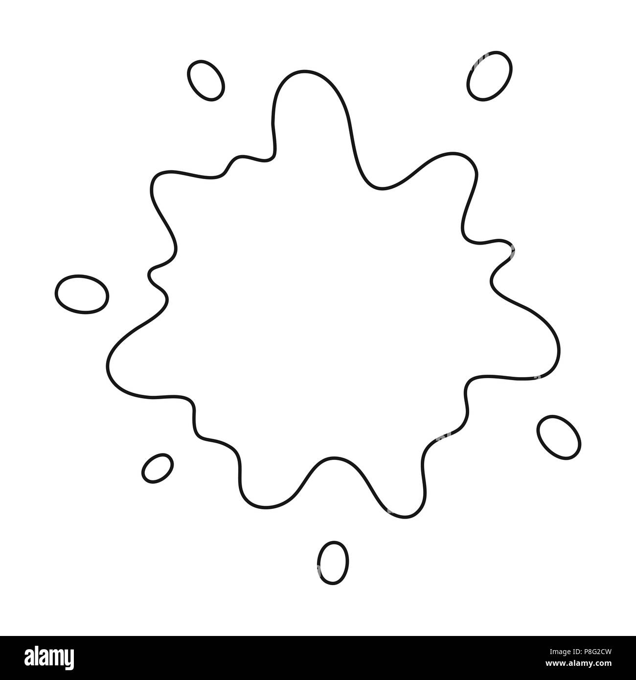 Stain icon in outline style isolated on white background. Milk symbol ...