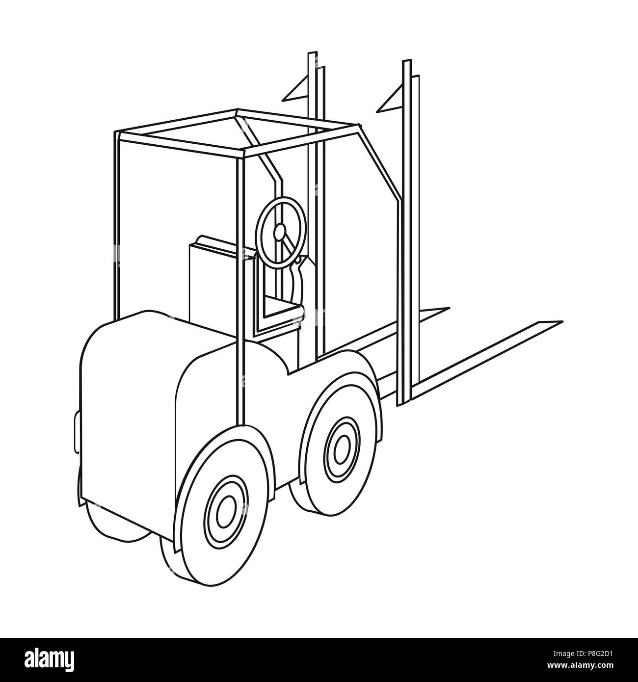 Loader for moving loads. Transportation and delivery single icon in ...