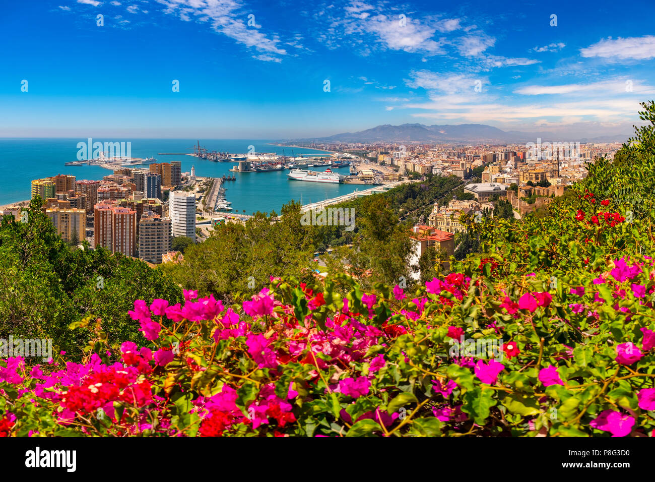 Aerial view seafront city malaga hi-res stock photography and images ...