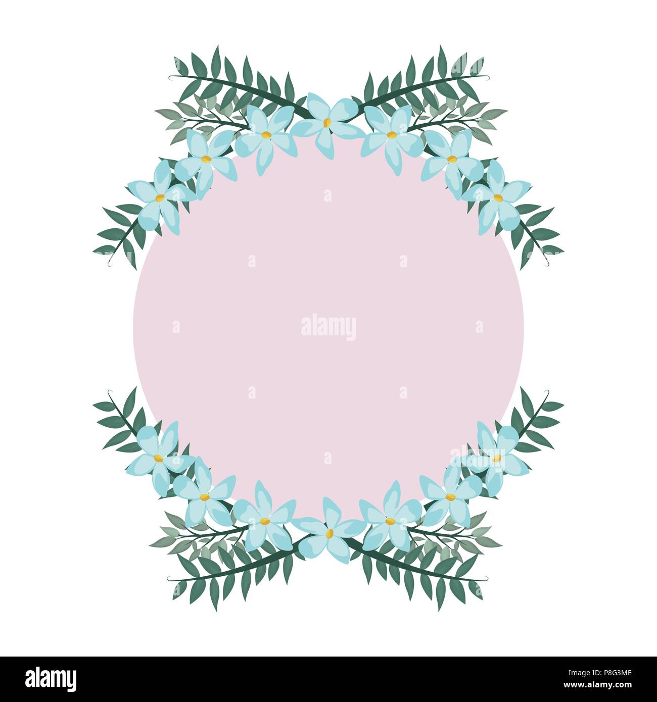 Flowers round frame Stock Vector Image & Art - Alamy