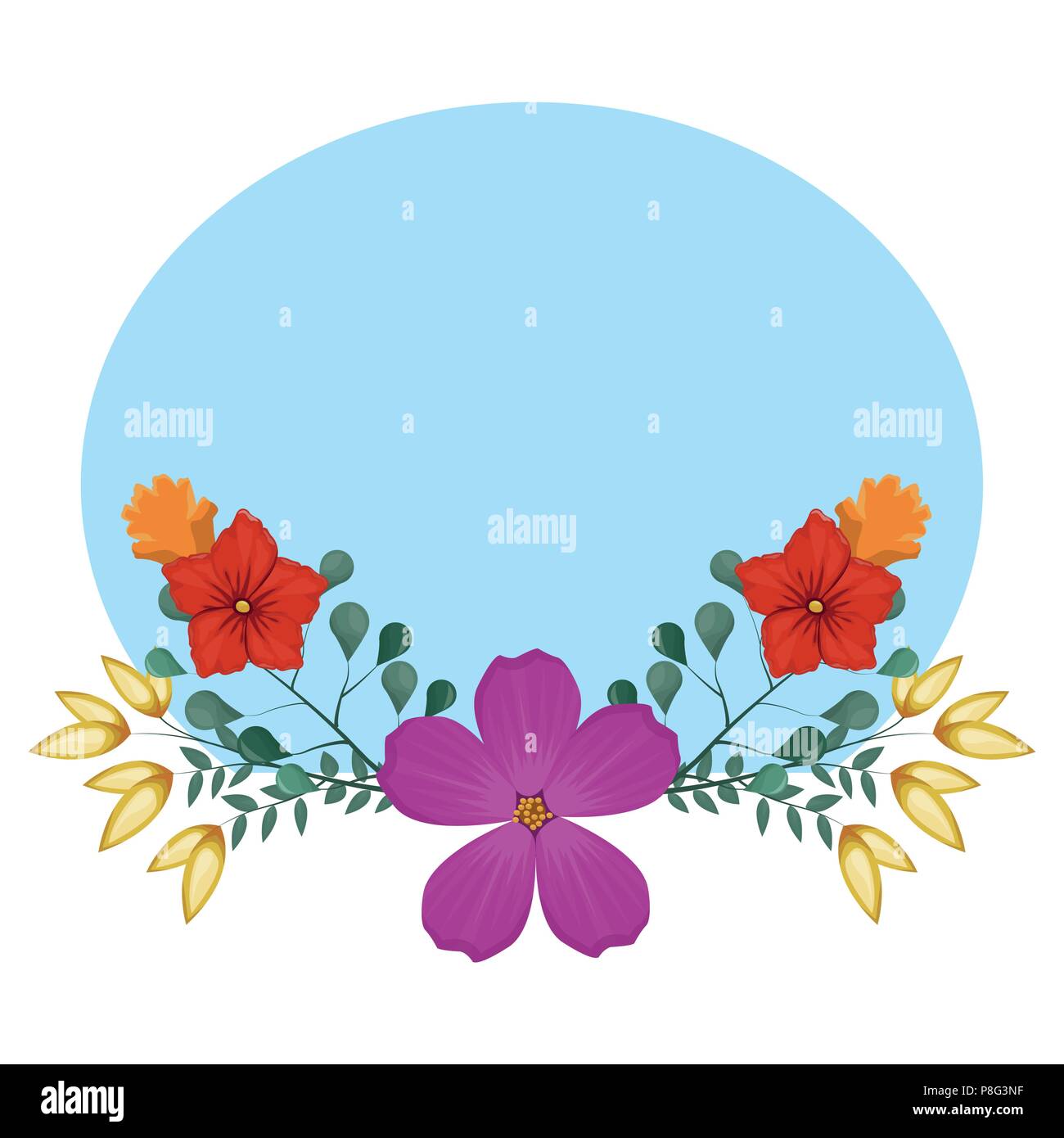 Flowers round frame Stock Vector Image & Art - Alamy
