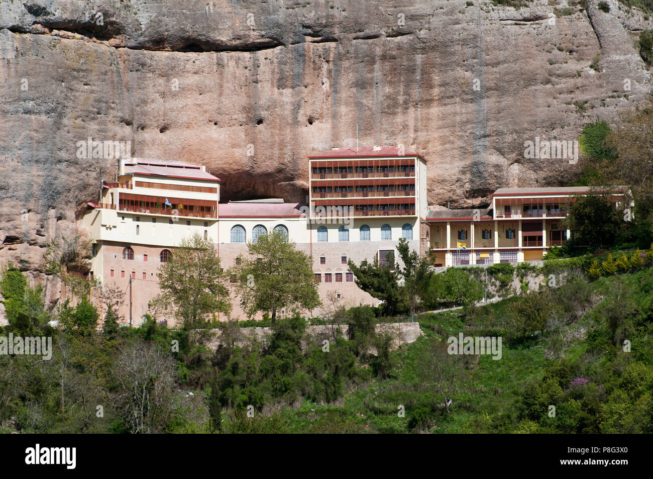 Monastery, Moni Mega Spileon, Kalavryta, Achaia, Peloponnese, Greece ...