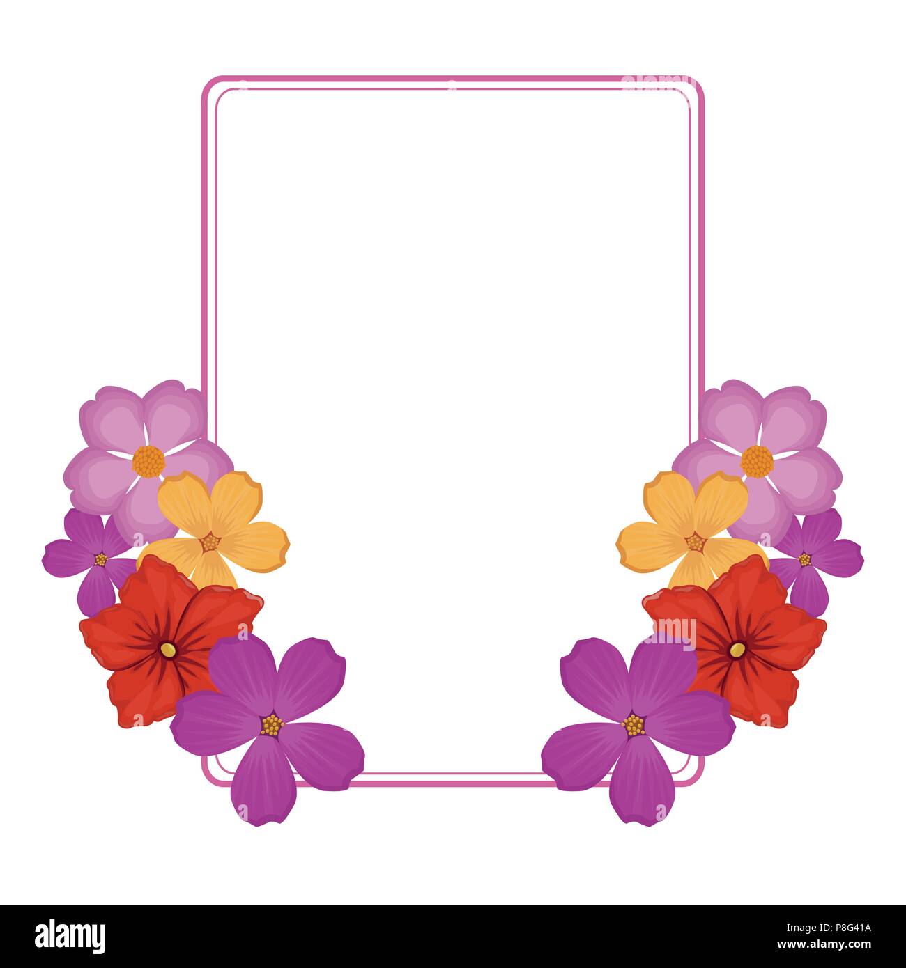 Decorative flowers frame Stock Vector Image & Art - Alamy