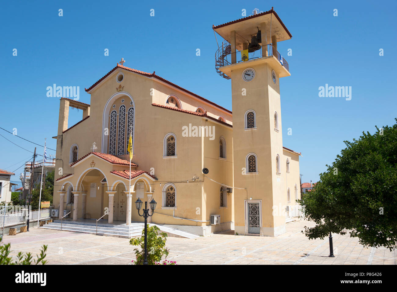 Church, Diakopto, Achaia, Peloponnese, Greece, Diakofto Stock Photo - Alamy