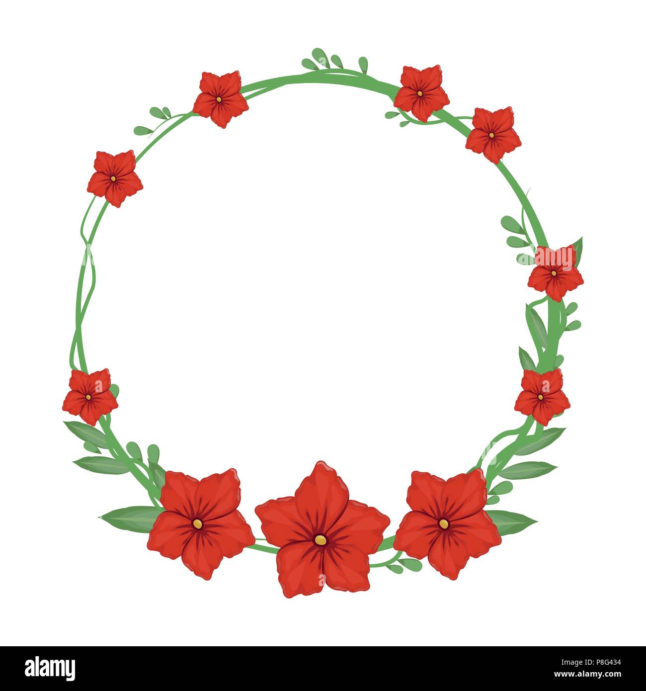 Flowers round frame Stock Vector Image & Art - Alamy