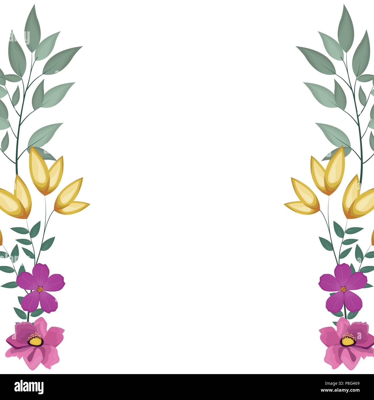 Decorative flowers frame Stock Vector Image & Art - Alamy