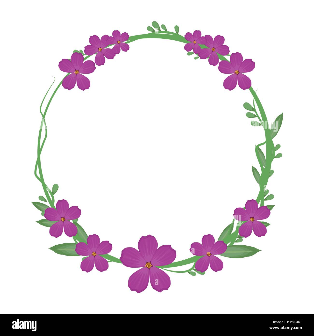 Flowers round frame Stock Vector Image & Art - Alamy