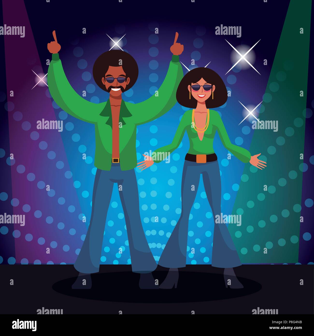 People dancing disco cartoons Stock Vector Image & Art - Alamy