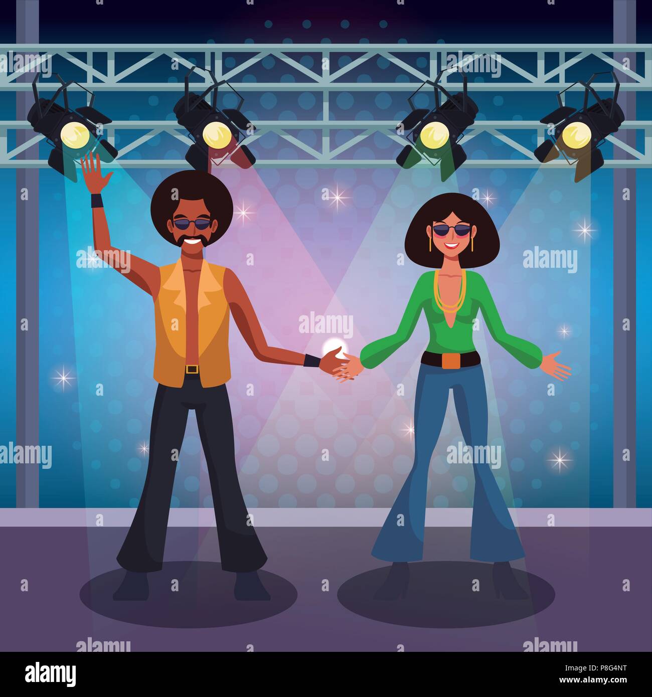 People dancing disco cartoons Stock Vector Image & Art - Alamy