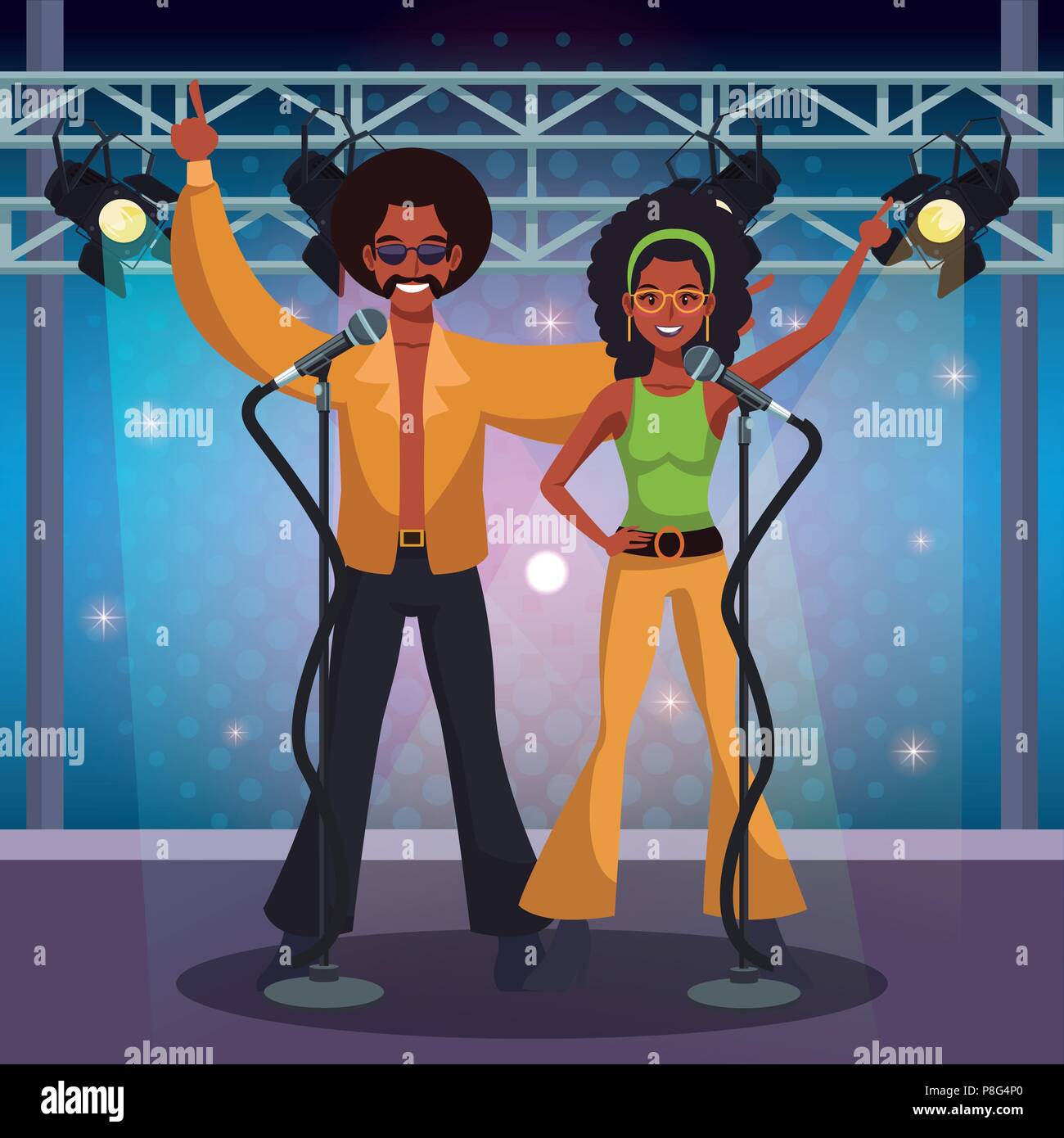People dancing disco cartoons Stock Vector Image & Art - Alamy