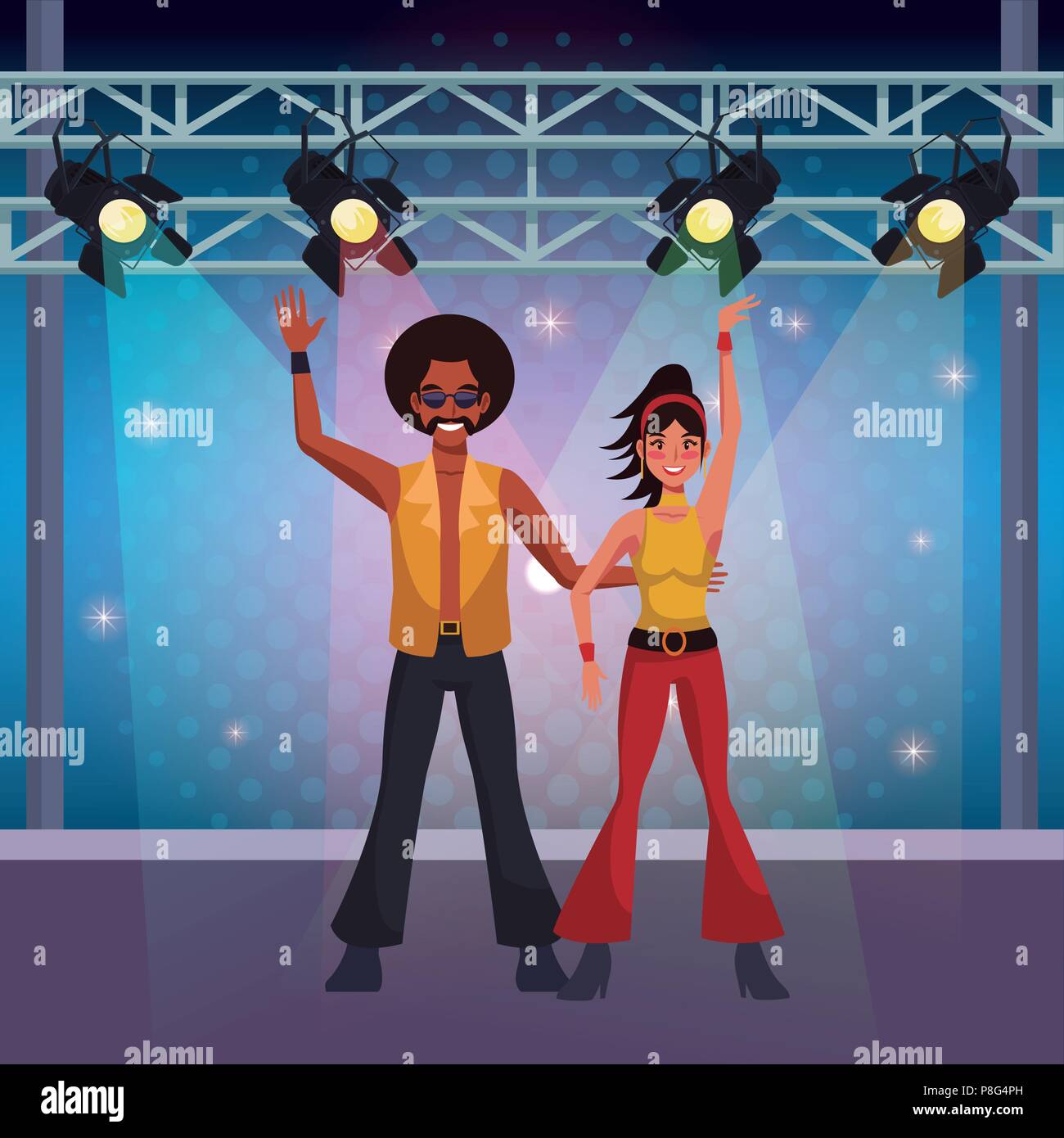 People dancing disco cartoons Stock Vector Image & Art - Alamy