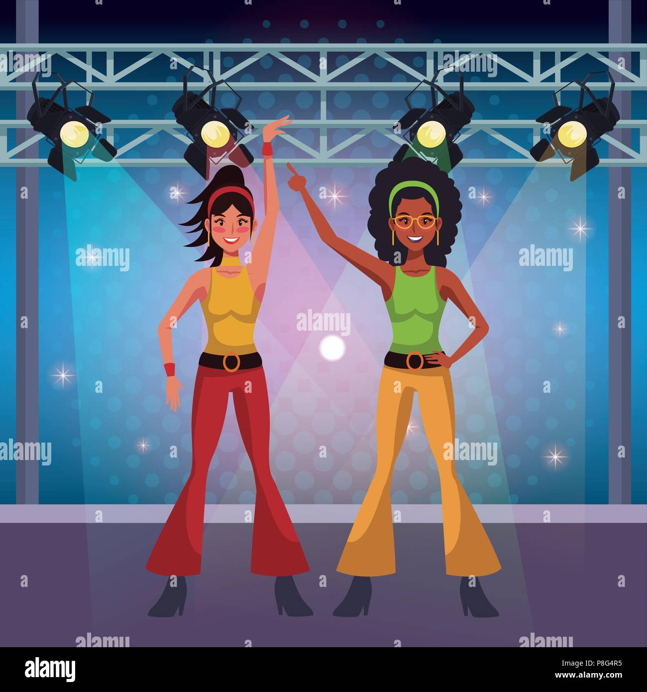 People dancing disco cartoons Stock Vector Image & Art - Alamy