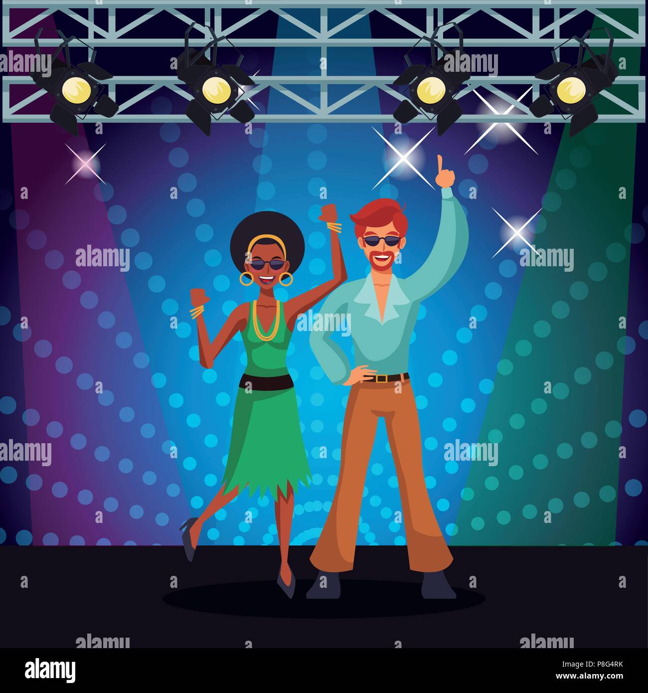 People dancing disco cartoons Stock Vector Image & Art - Alamy