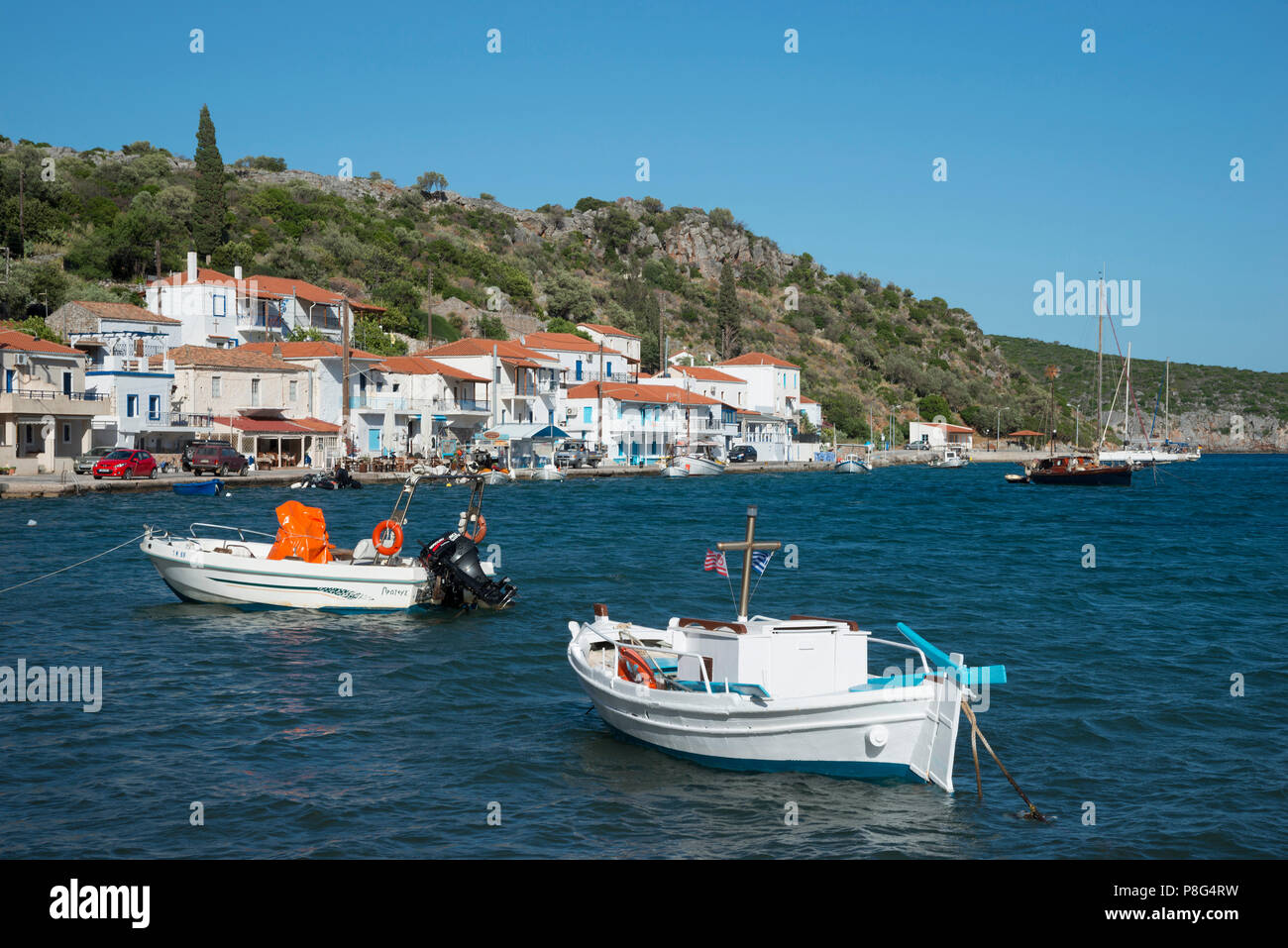 Port, Limani Geraka, Laconia, Peloponnese, Greece, harbour Stock Photo ...