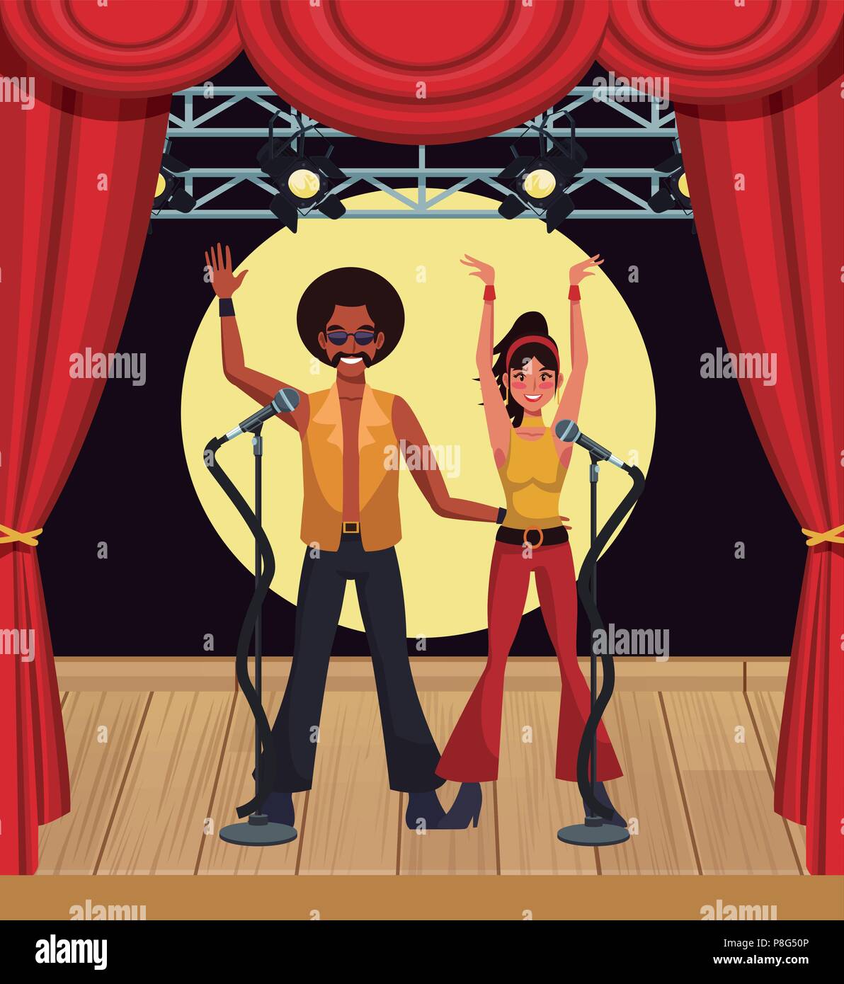 Disco artist at stage cartoons Stock Vector Image & Art - Alamy
