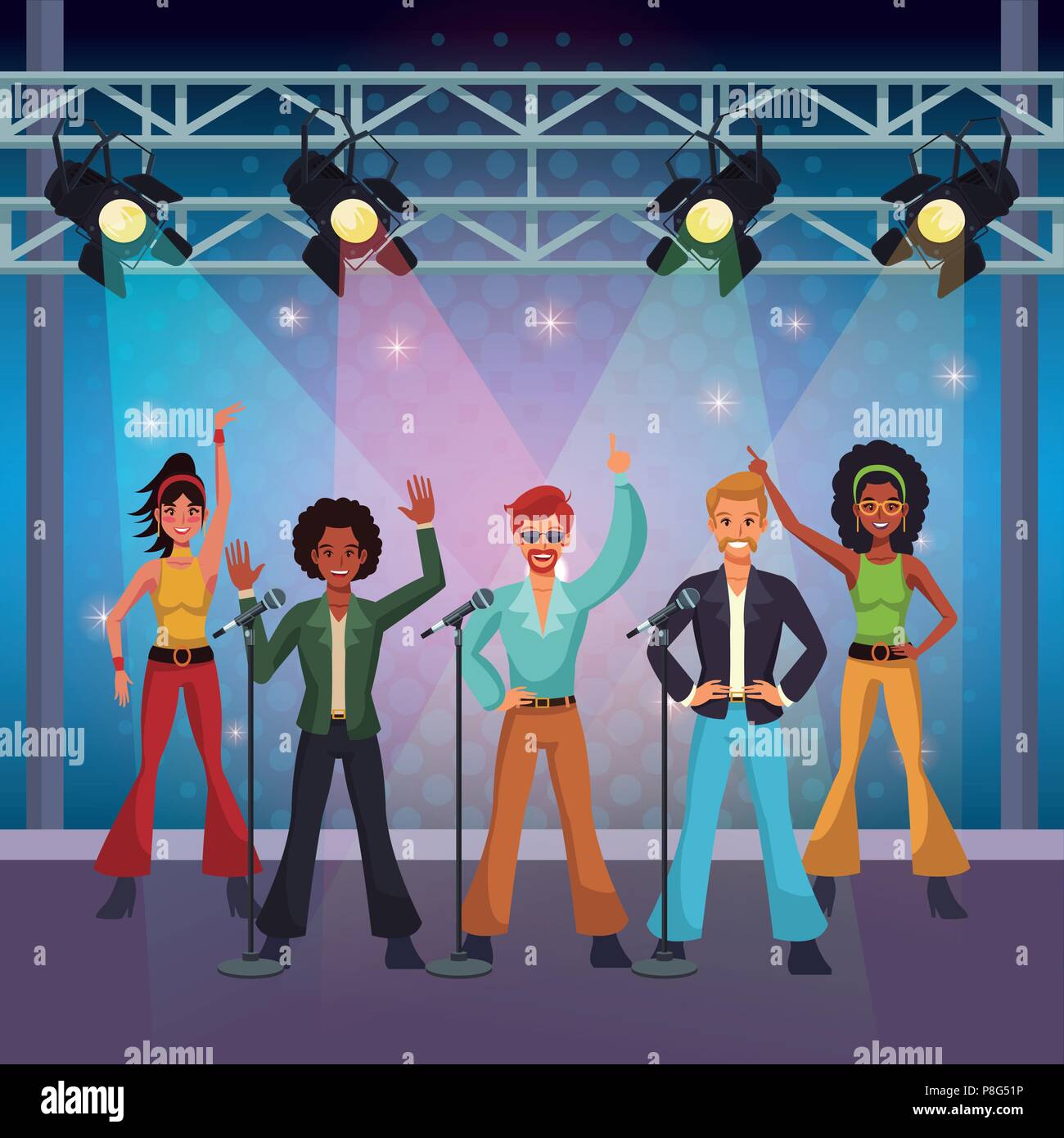 Disco artist at stage cartoon Stock Vector Image & Art - Alamy