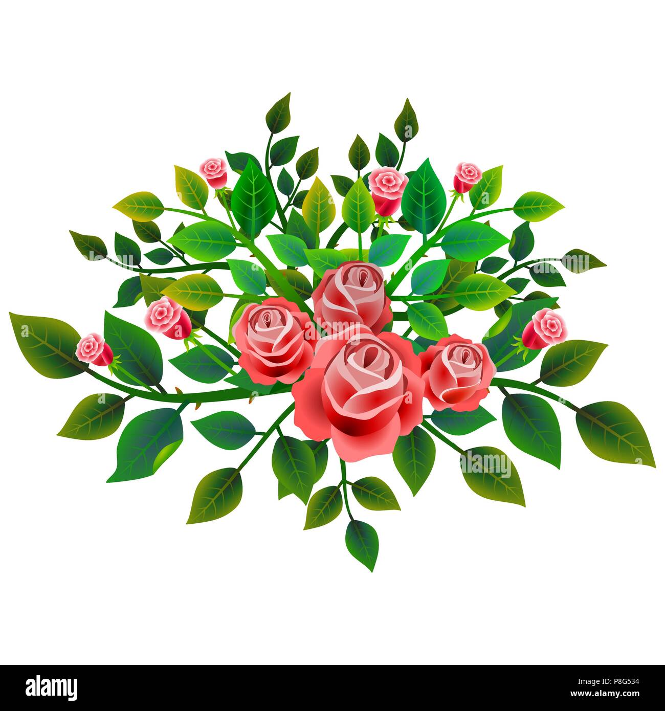 Frame with floral design composed of bouquet of fresh roses. Ideal for ...