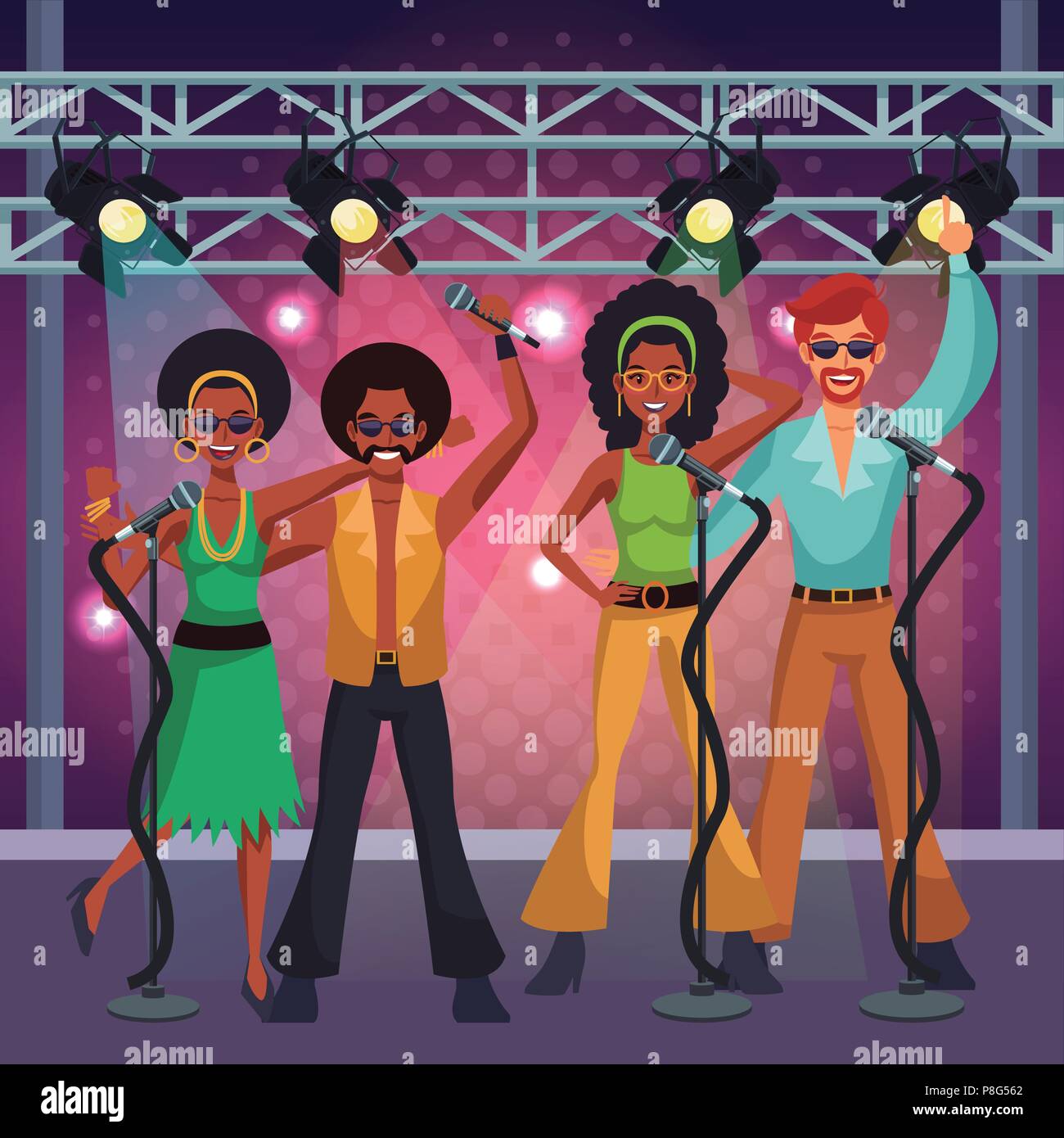Disco artist at stage cartoon Stock Vector Image & Art - Alamy