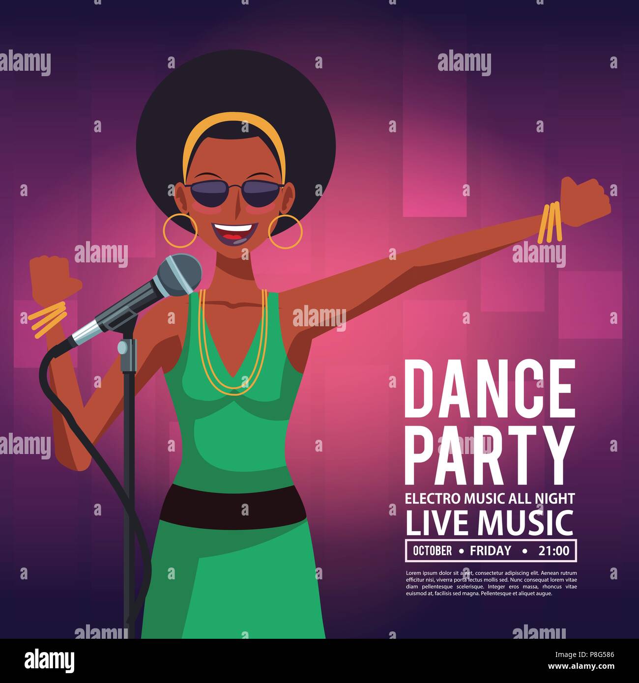 Dance party invitation card Stock Vector Image & Art - Alamy