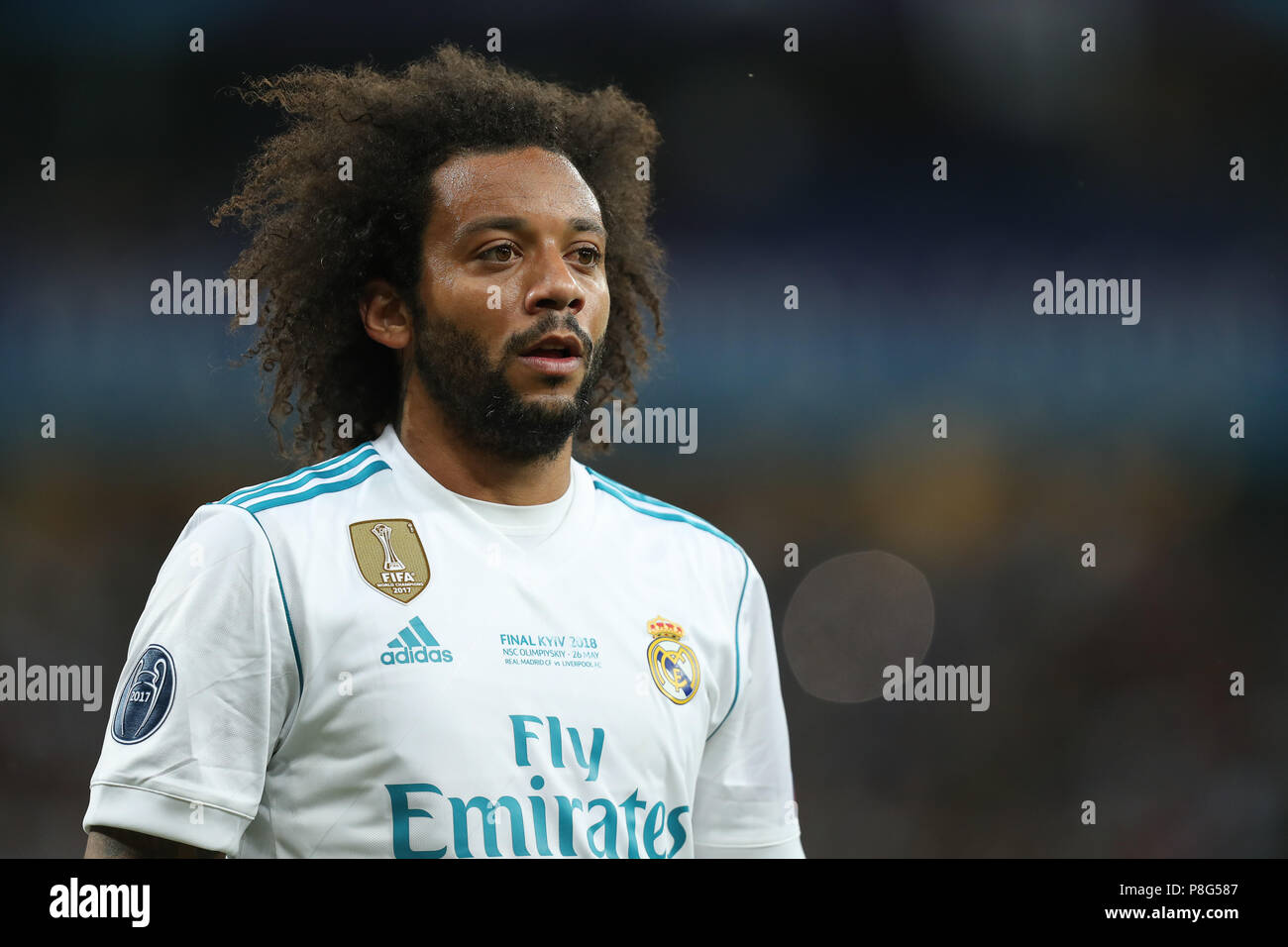 KYIV, UKRAINE - MAY 26, 2018: Close-up portrait of Real winger defender ...