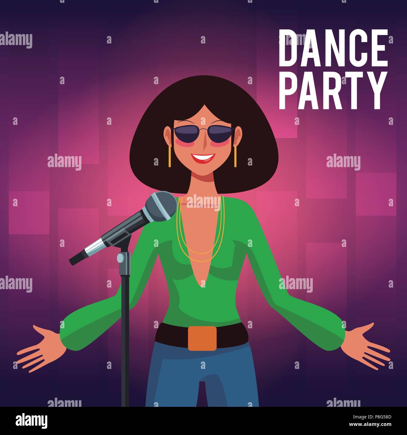 Dance party invitation card Stock Vector Image & Art - Alamy