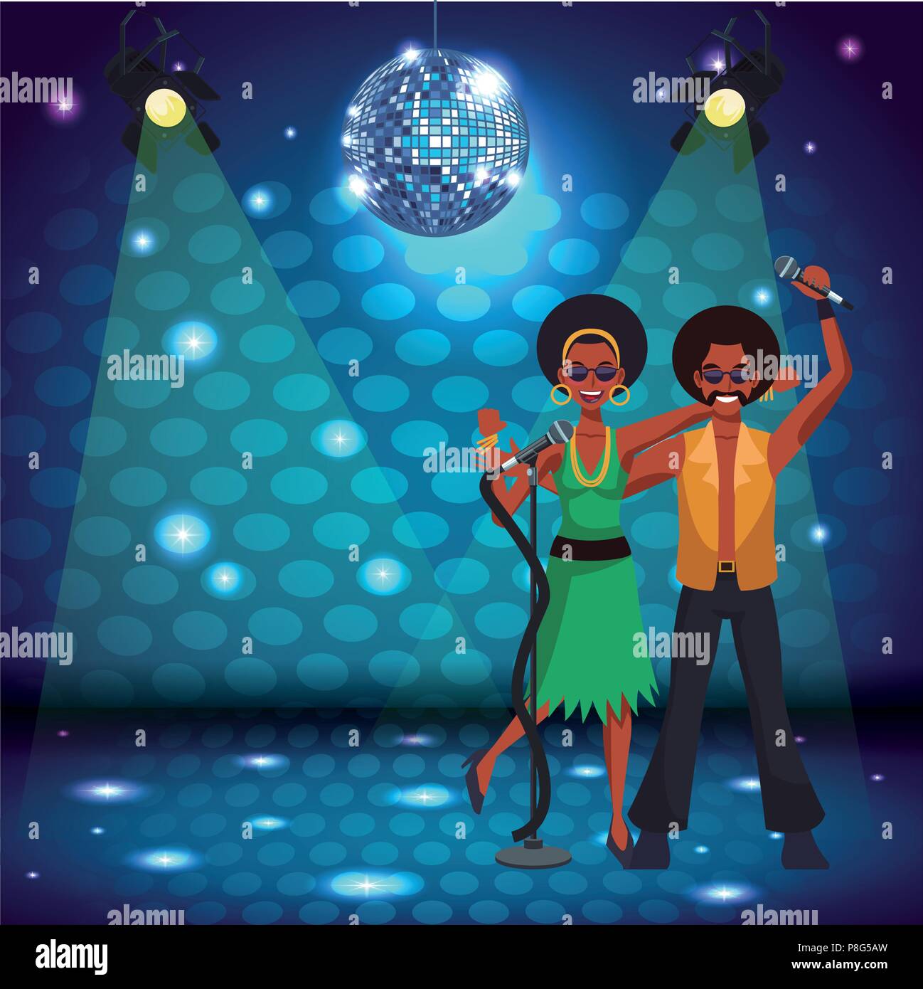 People dancing disco cartoons Stock Vector Image & Art - Alamy