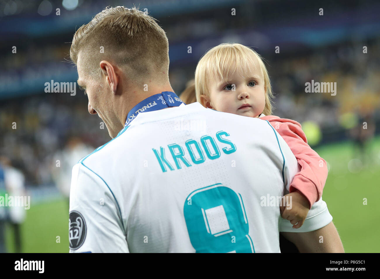 KYIV, UKRAINE - MAY 26, 2018: Toni Kroos of Real Madrid with his ...
