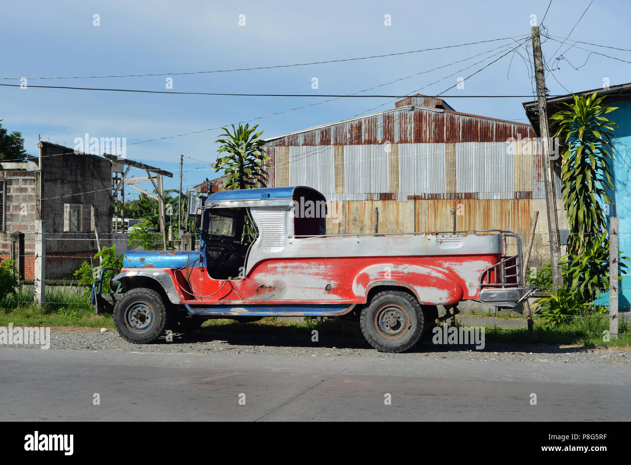 plain and undecorated jeepney in the Philippines Stock Photo - Alamy
