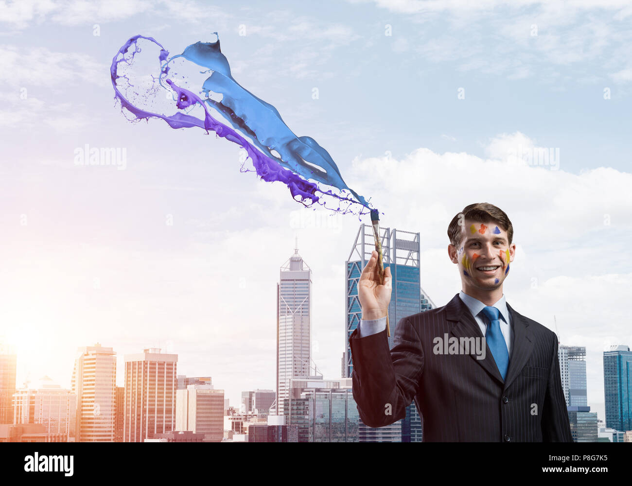 Inspiration of young creative businessman Stock Photo - Alamy