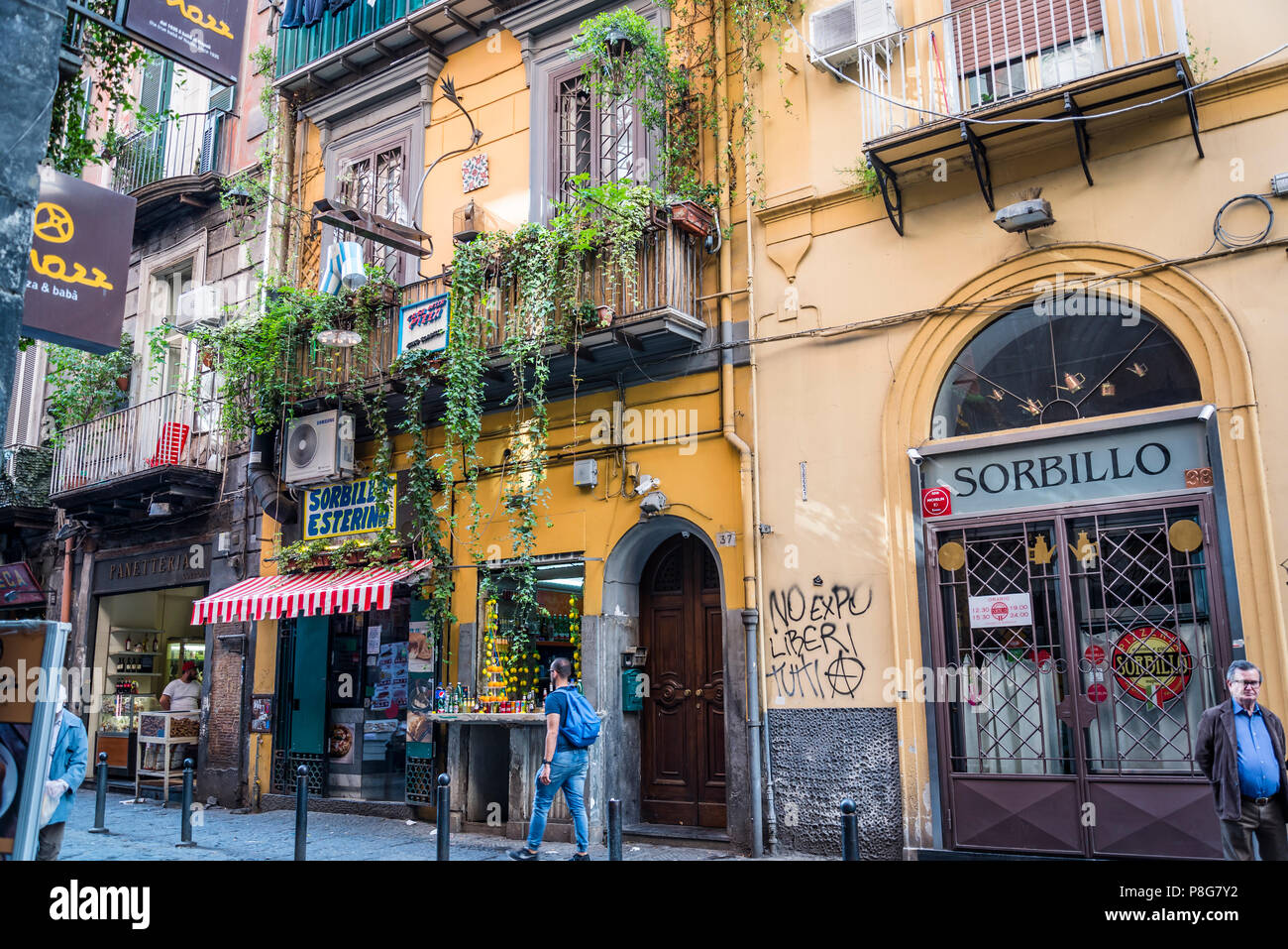 Atmospheric street in the Historic city centre, Naples, Italy Stock Photo - Alamy