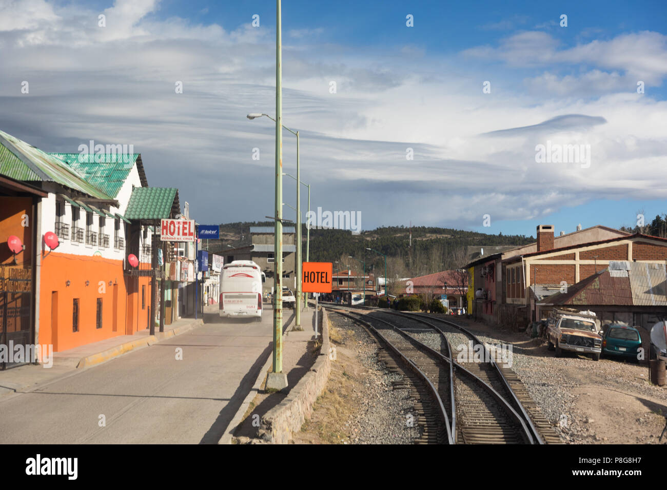 Street in Creel, Mexico Stock Photo - Alamy