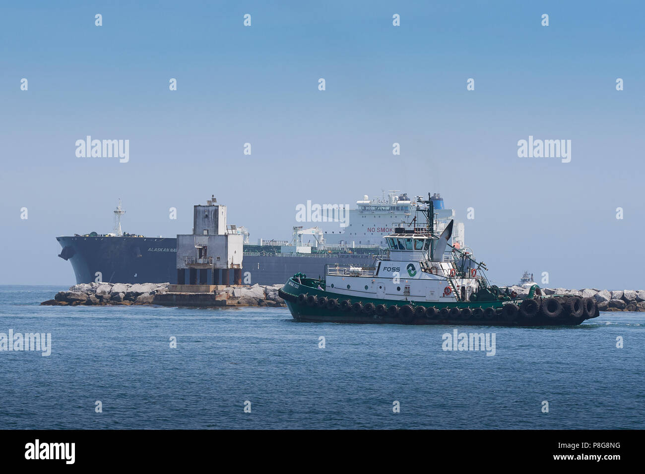 Foss Maritime Tugboat, Arthur Foss, Meets The Supertanker, ALASKAN ...