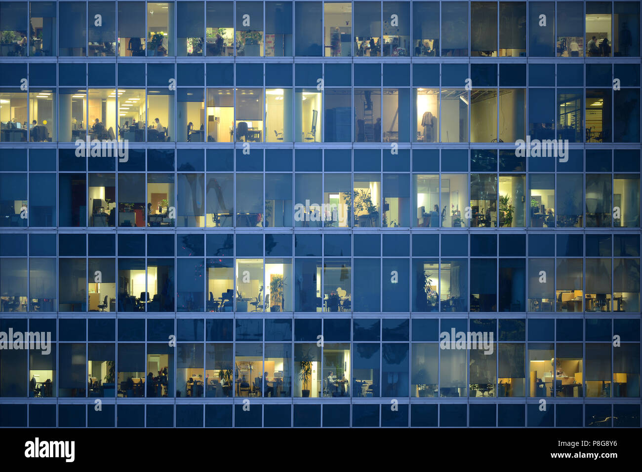 People work in the office building in the financial city center Stock ...