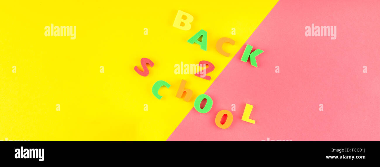 Creative flat lay back to school concept with welcome letters message ...