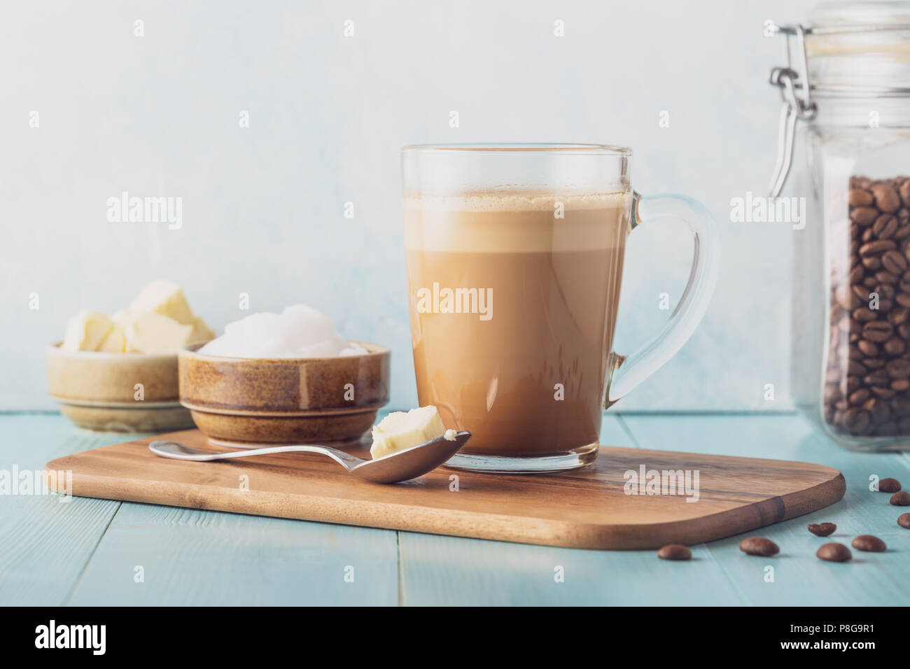 Bulletproof coffee, blended with organic butter and MCT coconut oil ...