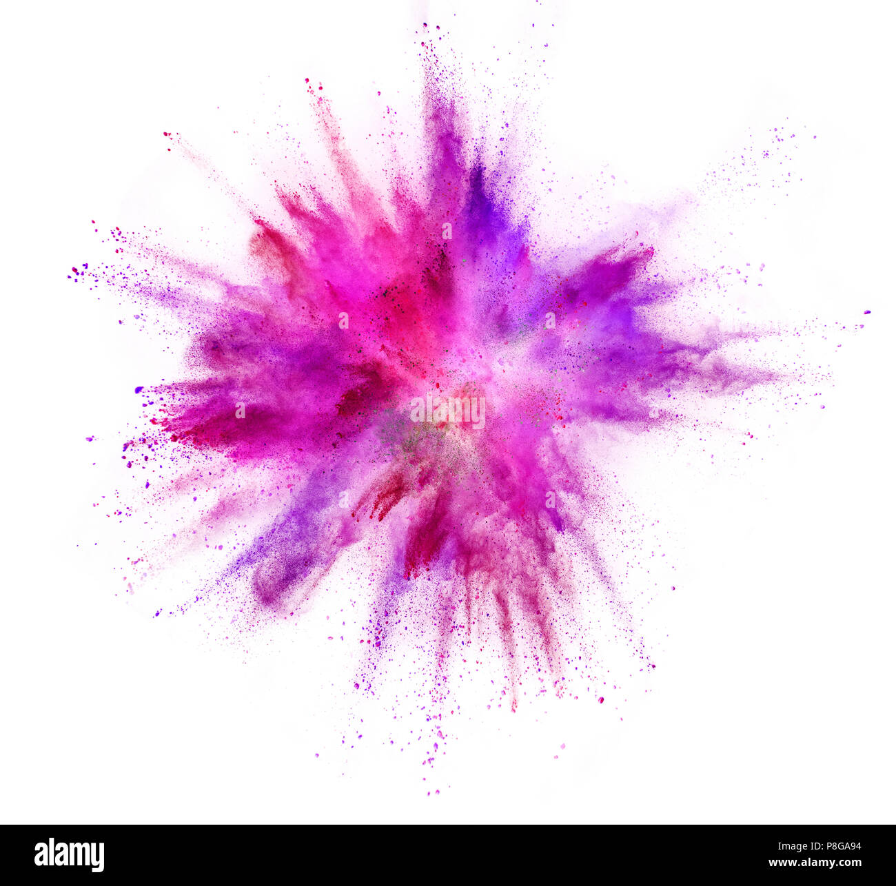 Explosion of coloured powder isolated on white background Stock Photo ...