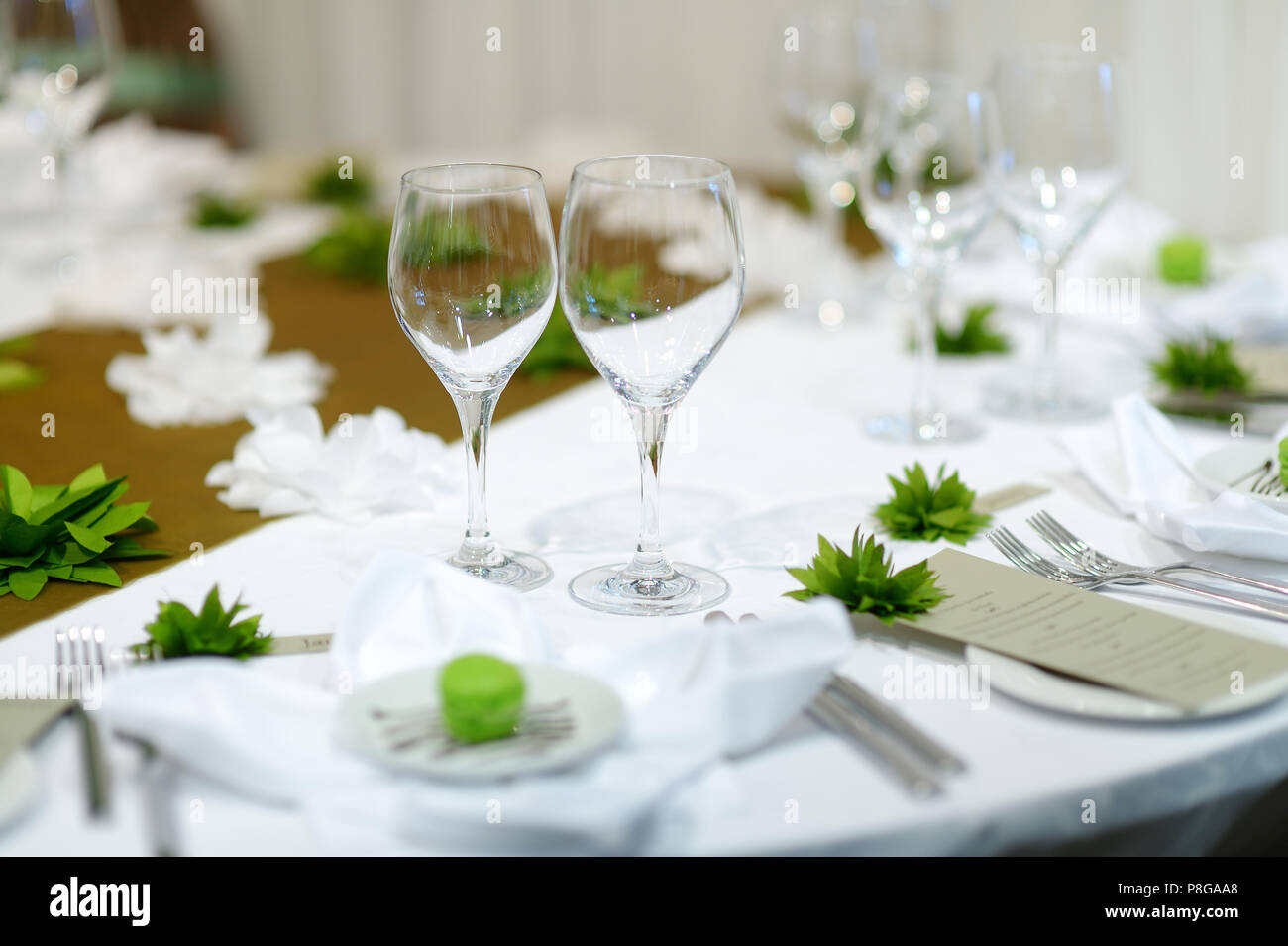 Table set for an event party or wedding reception Stock Photo - Alamy