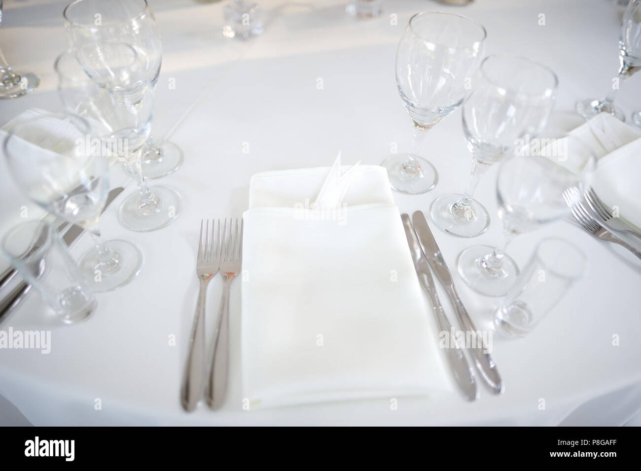 Table set for an event party or wedding reception Stock Photo - Alamy