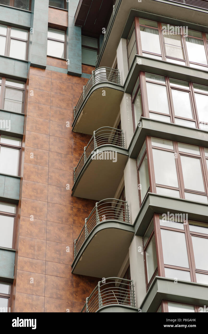 Part of a modern house with balconies Stock Photo - Alamy