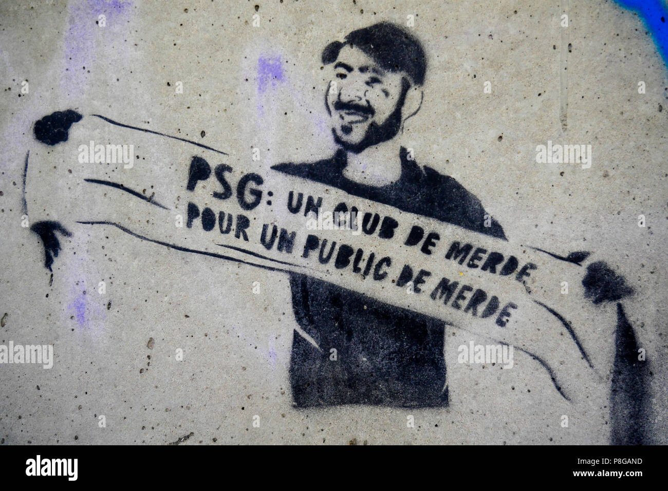 Football: Anti-PSG graffiti, Lyon, France Stock Photo - Alamy