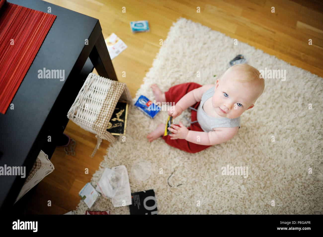Child making a mess hi-res stock photography and images - Alamy