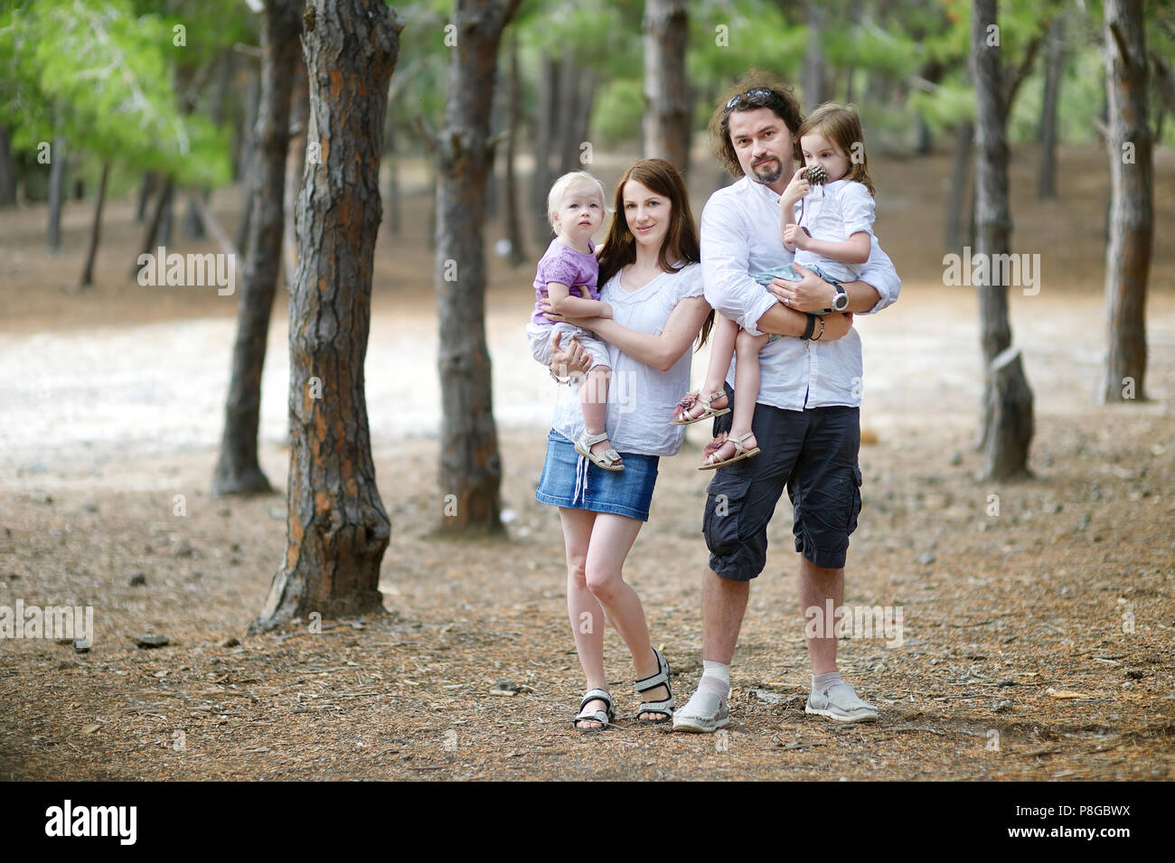 Positive family four people hi-res stock photography and images - Alamy