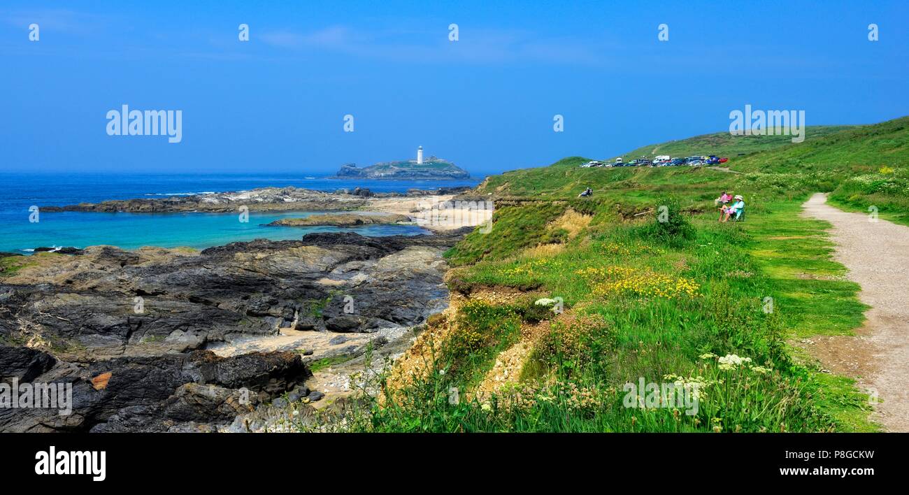South west coastal path,Godrevy point,lighthouse,Gwithian,Godrevy ...