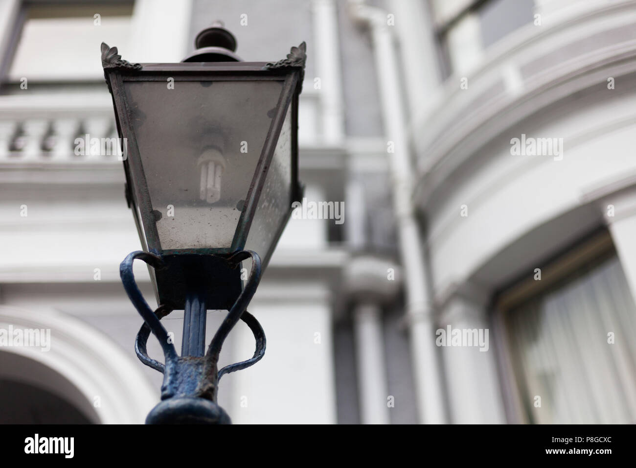 Light post on the road. Street light post. Street lamp on the road ...