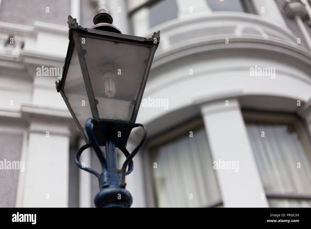 Light post on the road. Street light post. Street lamp on the road ...